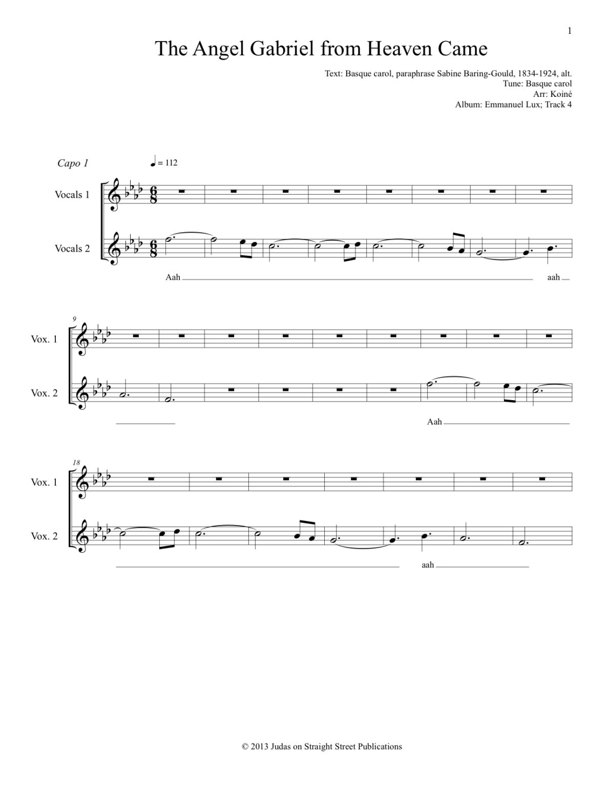 The Angel Gabriel from Heaven Came – Koiné