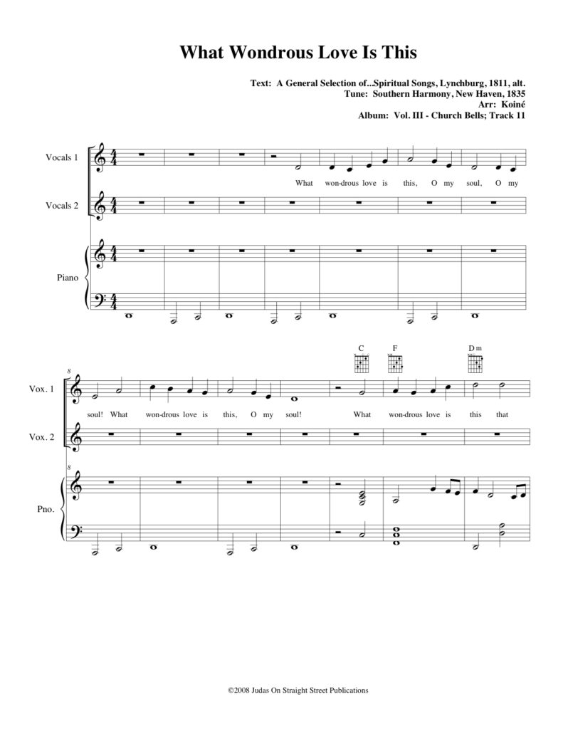 What Wondrous Love Is This – Koiné